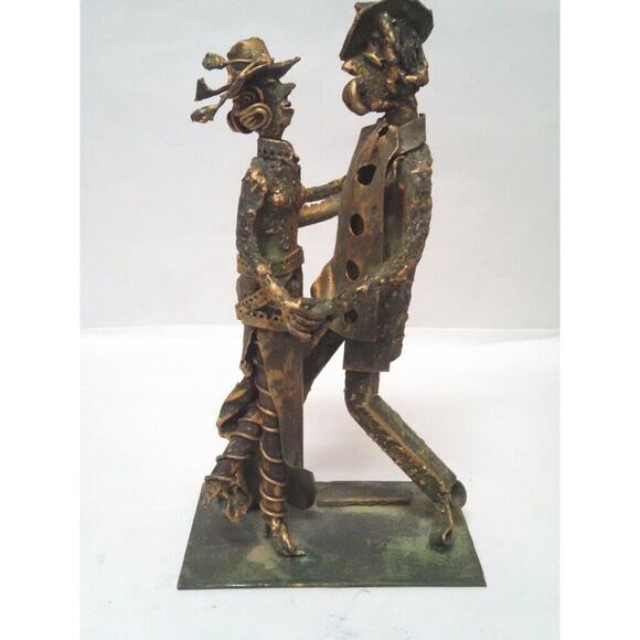 M Grum | Art | Brass Metal Sculpture Man Woman Dancing Couple Signed M ...